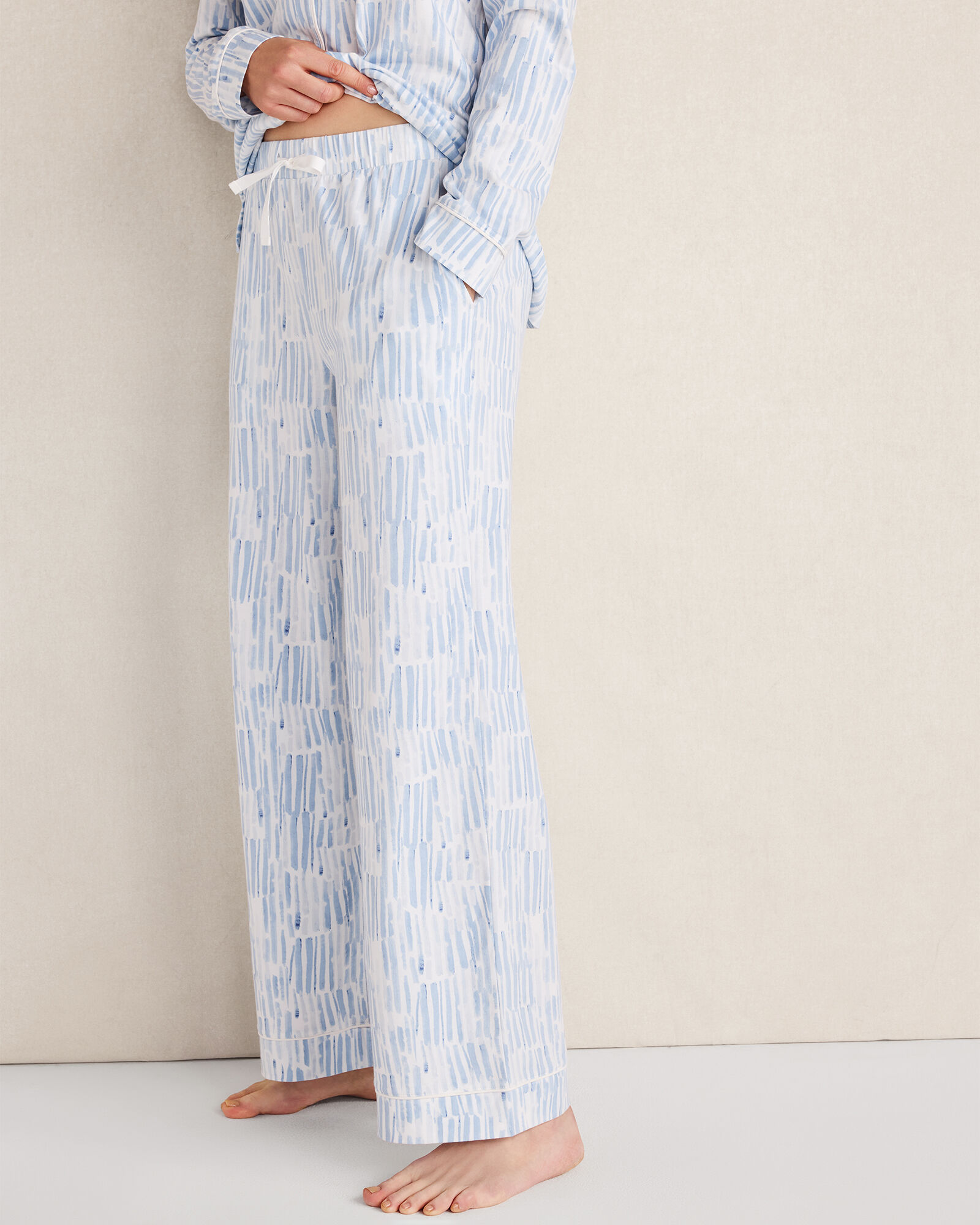 Organic Cotton Jersey Watercolor Wave Pajama Pants | Haven Well Within