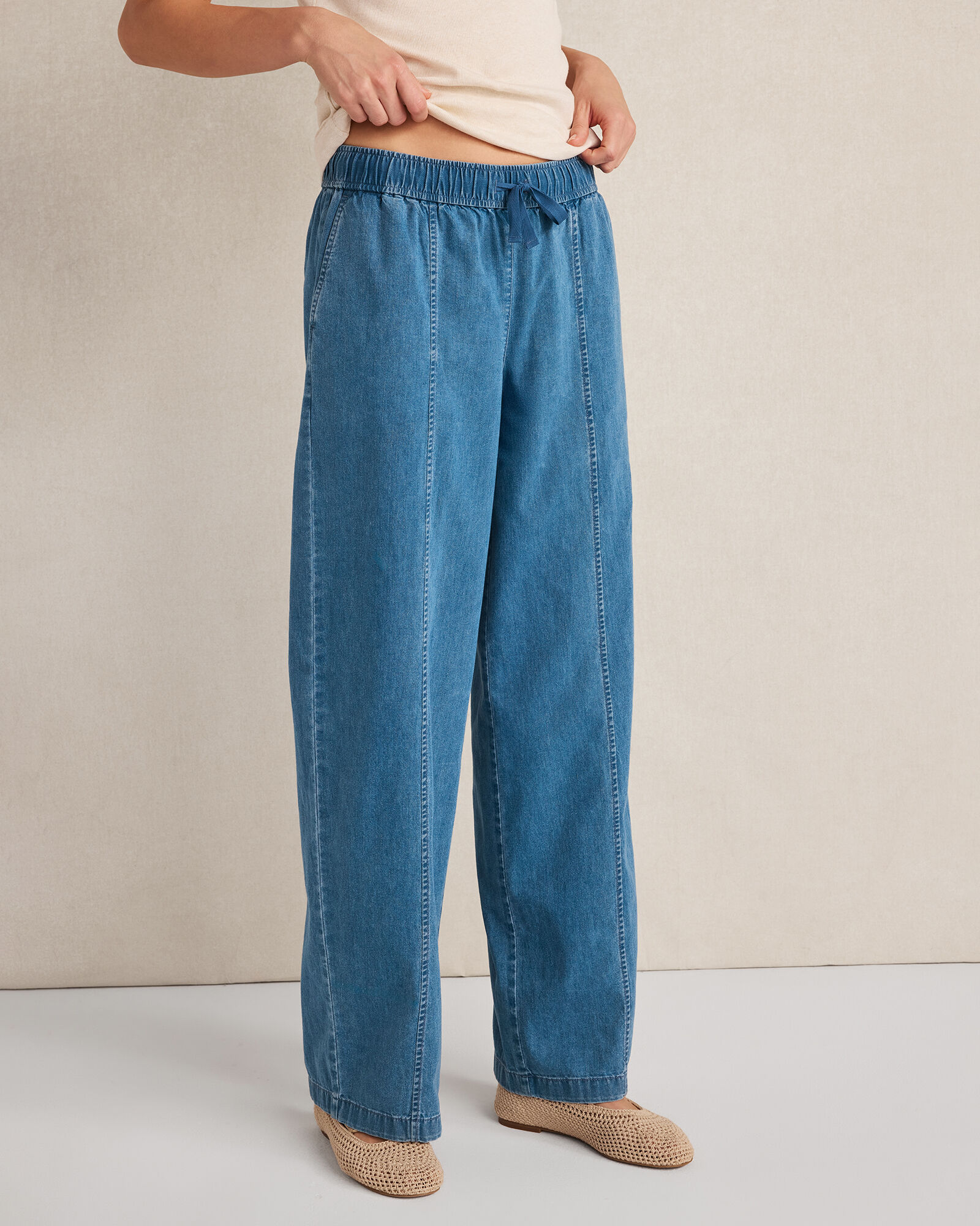 Organic Cotton Denim Barrel Leg Pants | Haven Well Within