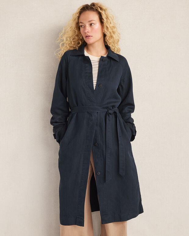 Linen Blend Dobby Trench Coat | Haven Well Within