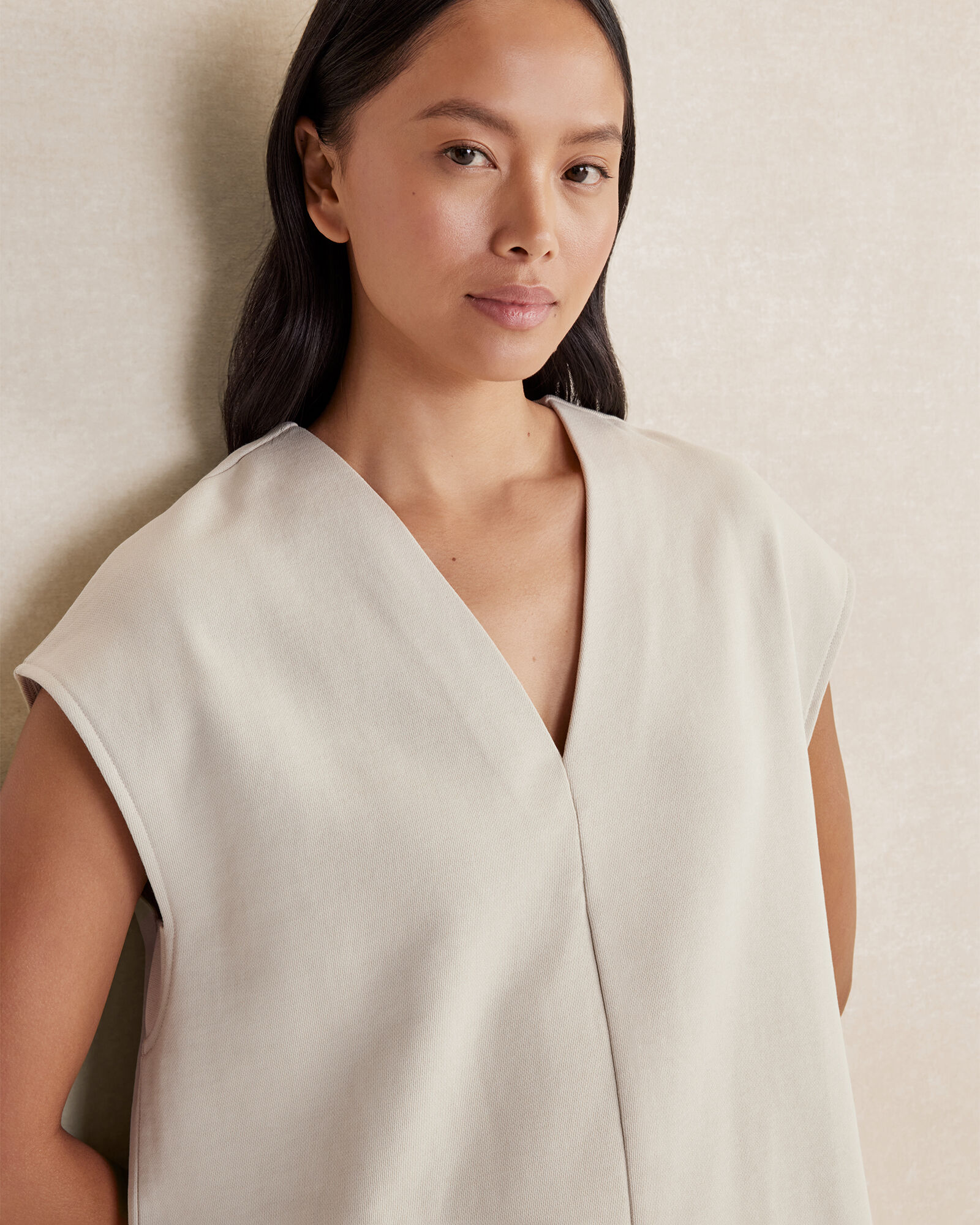 Organic Cotton French Terry V-Neck Dress | Haven Well Within