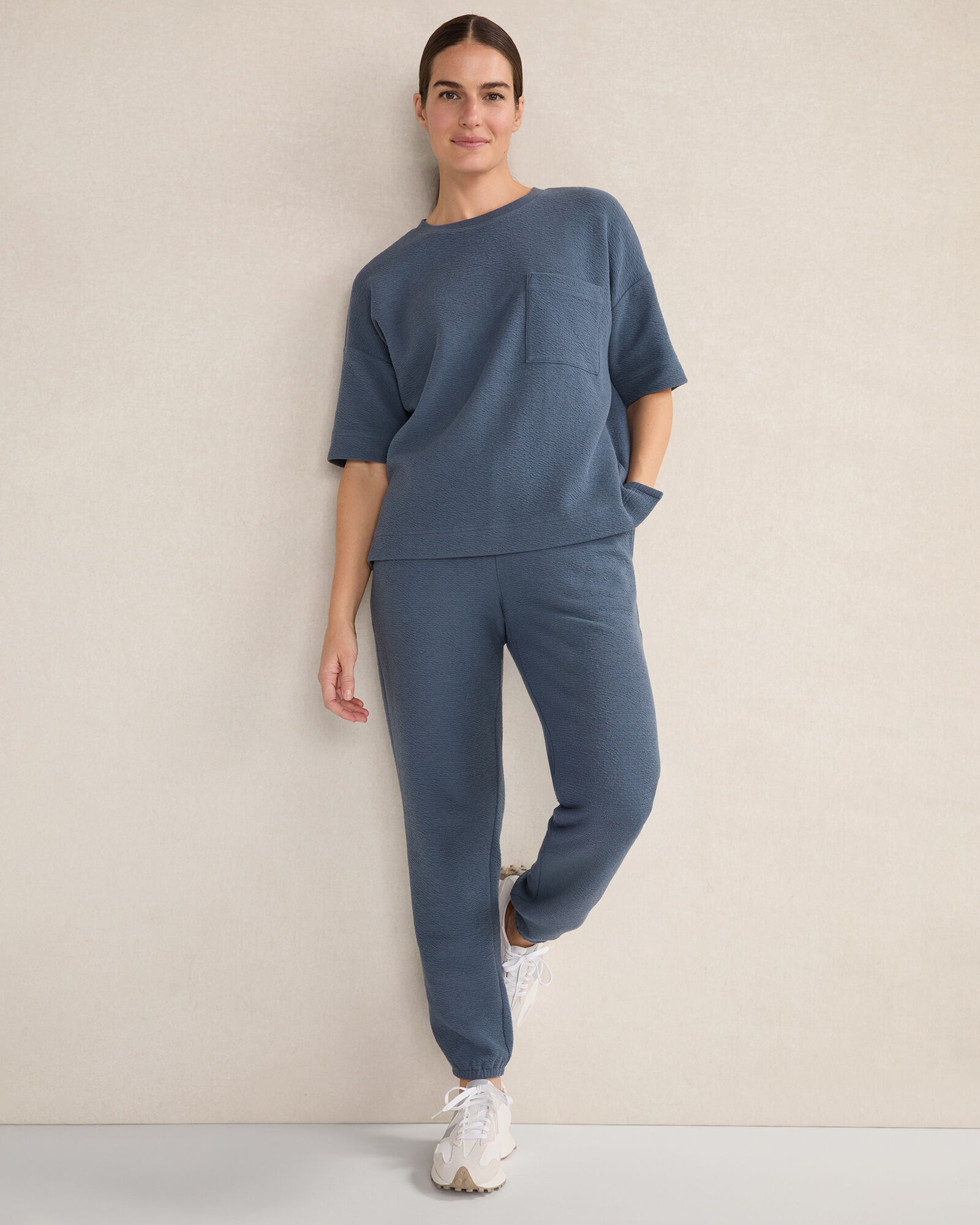 Cotton Blend Textured Joggers | Haven Well Within