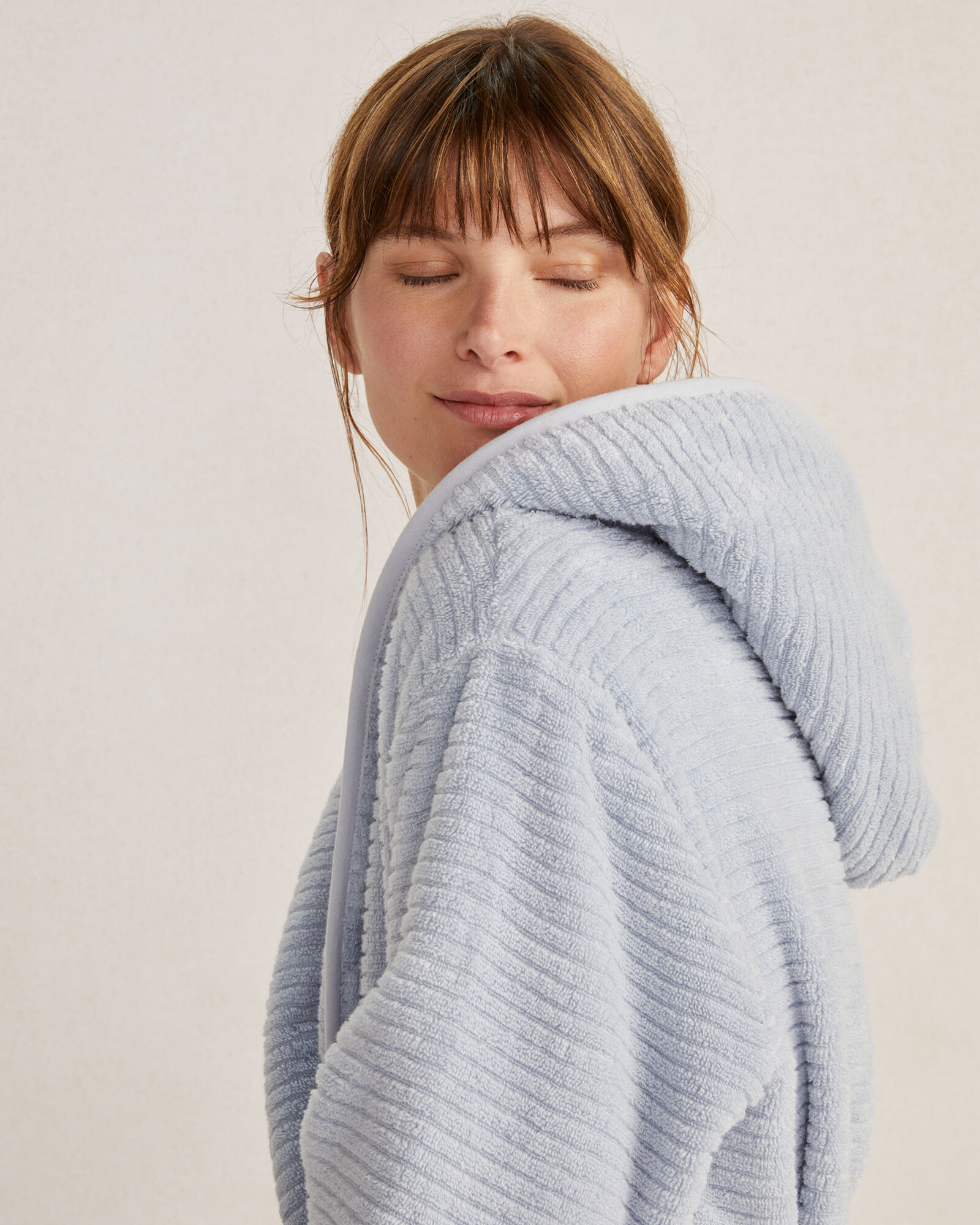 Organic Cotton Ribbed Terry Hooded Robe | Haven Well Within