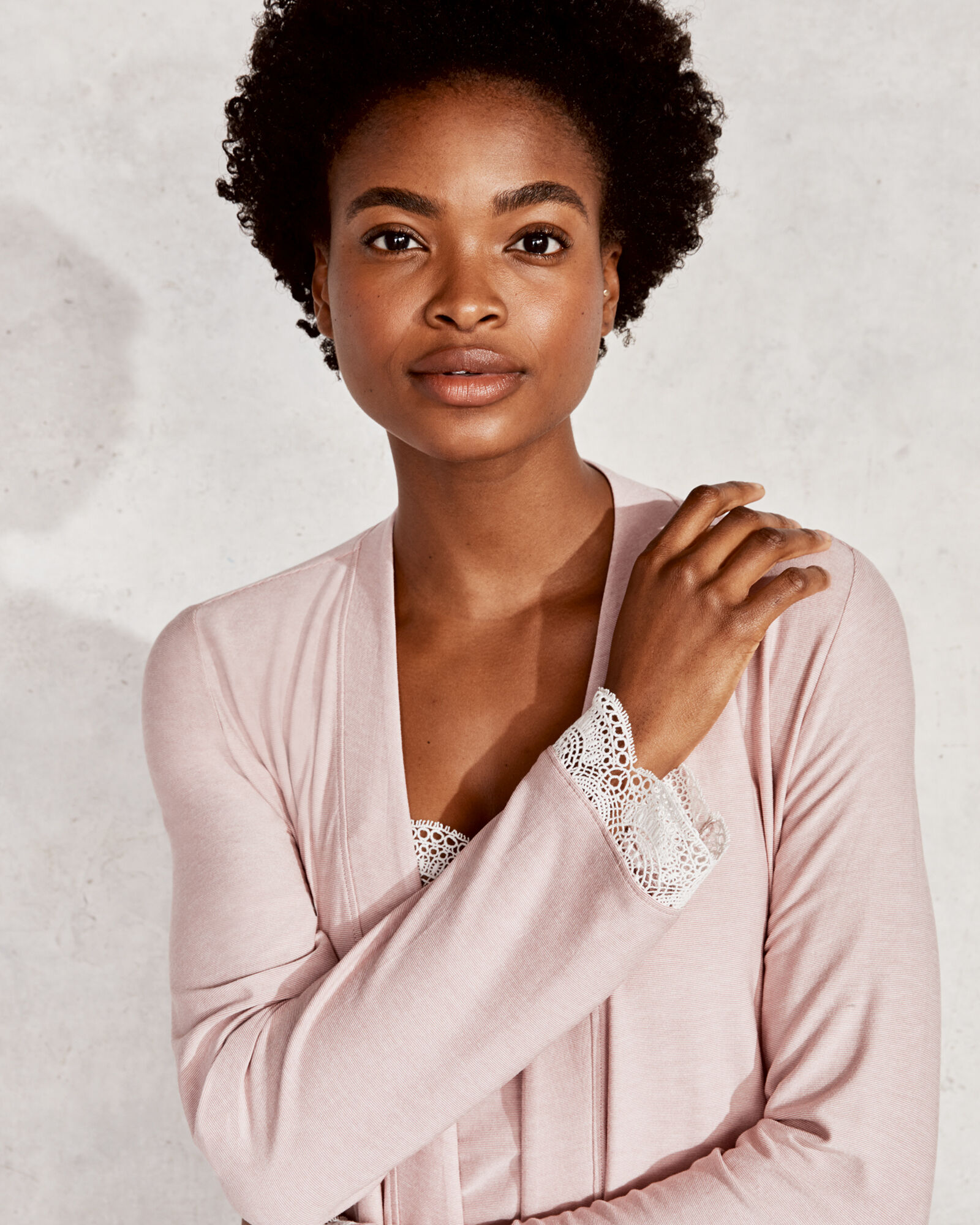 Cool Stretch Striped Lace Robe | Haven Well Within