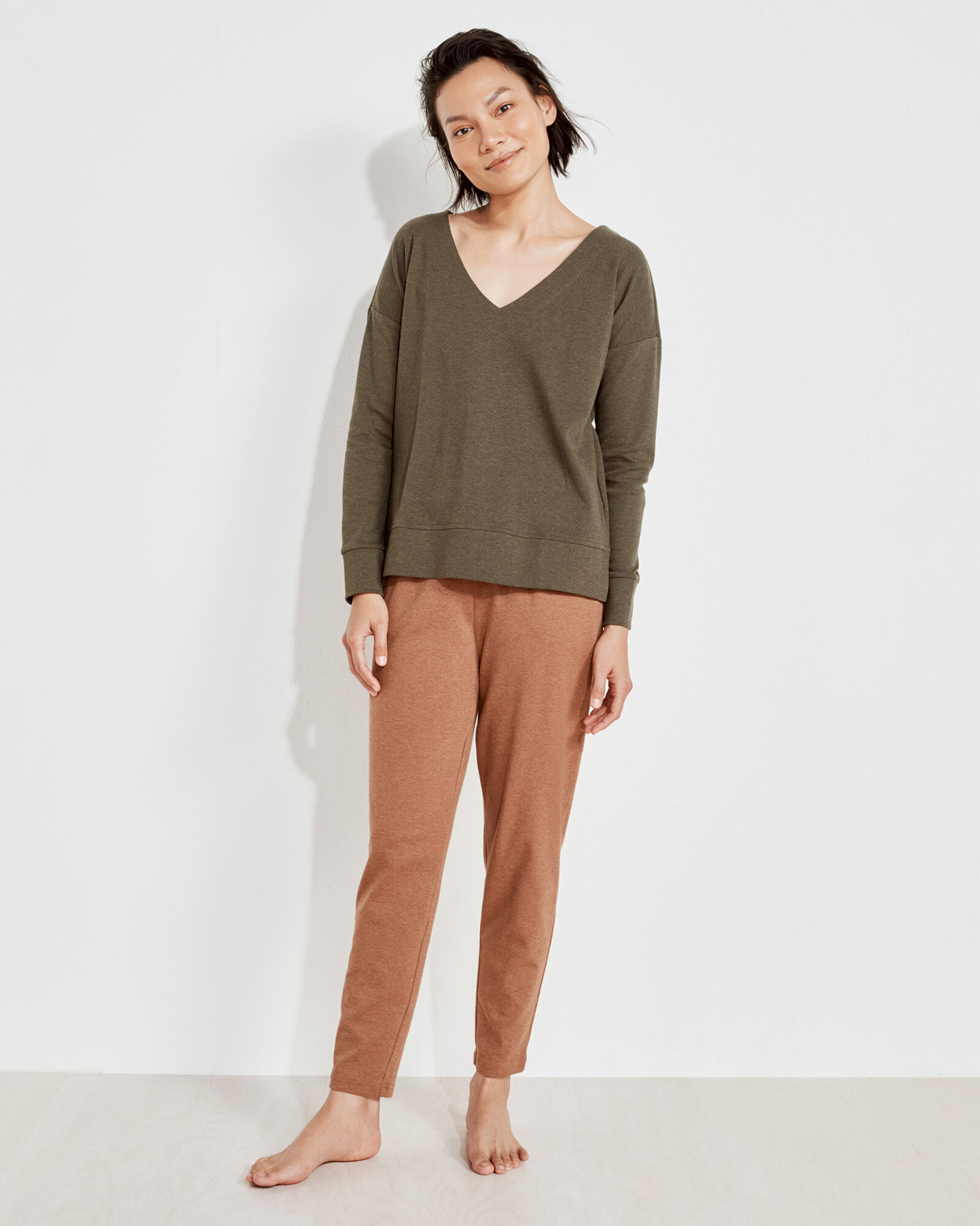 Organic Cotton Interlock Slim Leg Pants | Haven Well Within