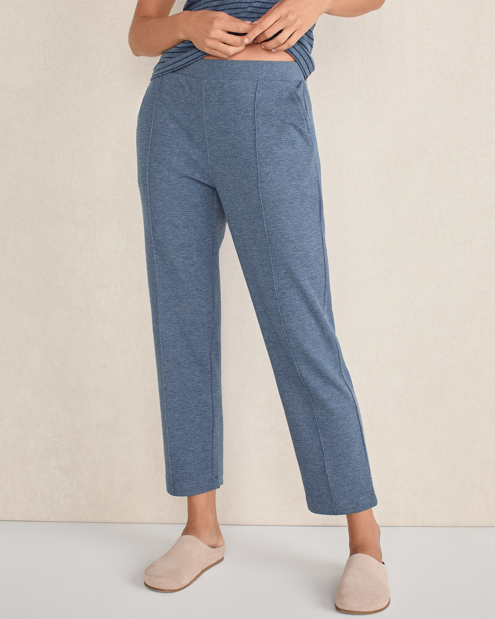 Cotton Blend Ottoman Rib Tapered Pants | Haven Well Within