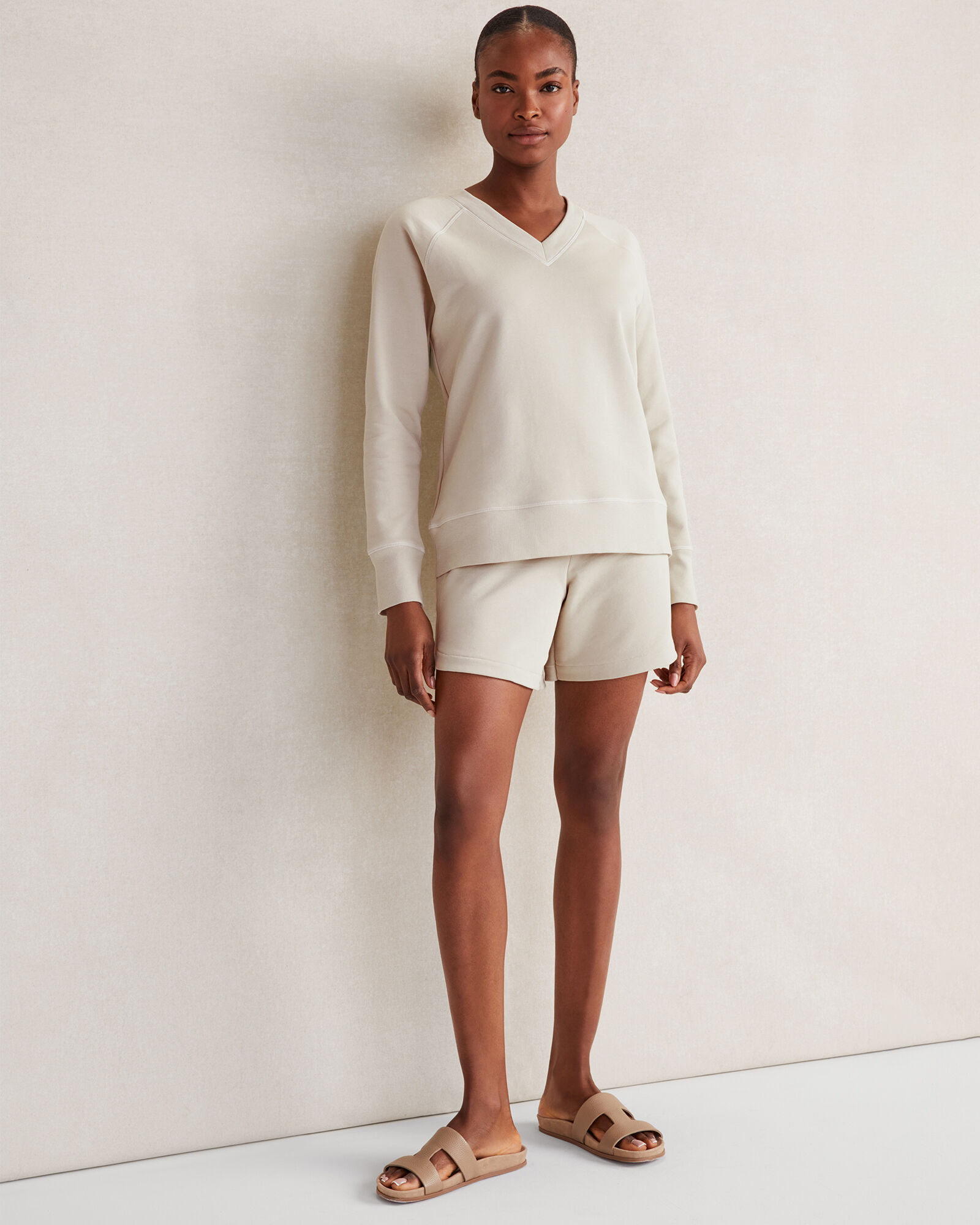 Organic Cotton French Terry Curved Hem Shorts | Haven Well Within