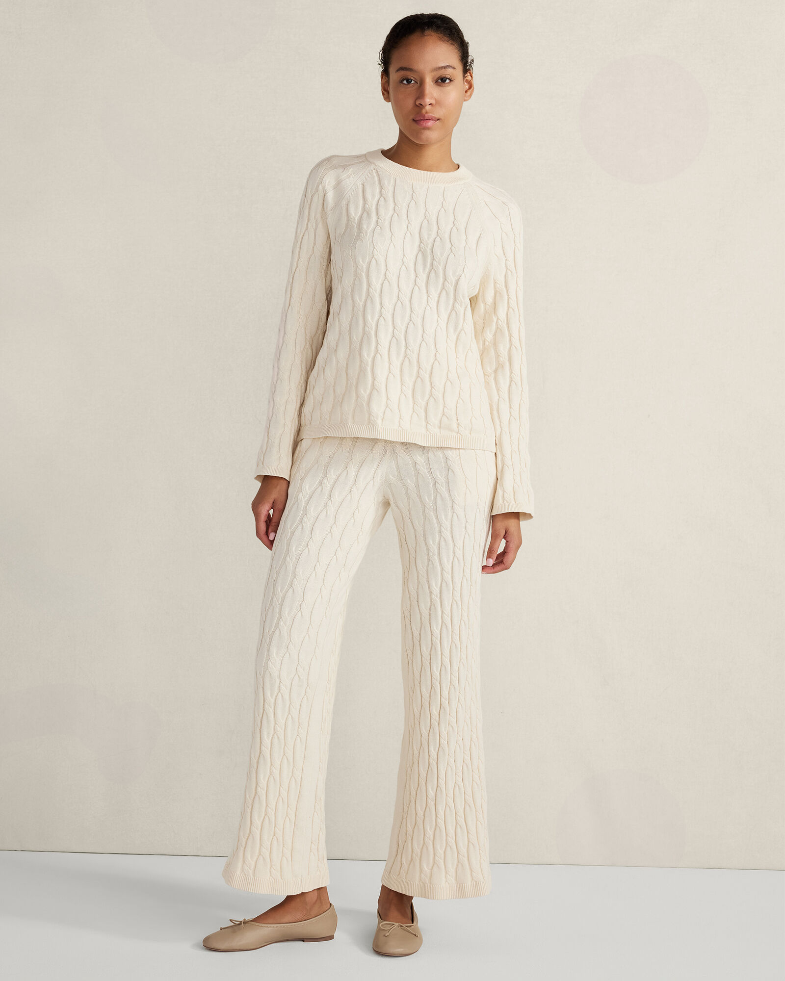 Cotton Cashmere Cable Knit Sweater | Haven Well Within