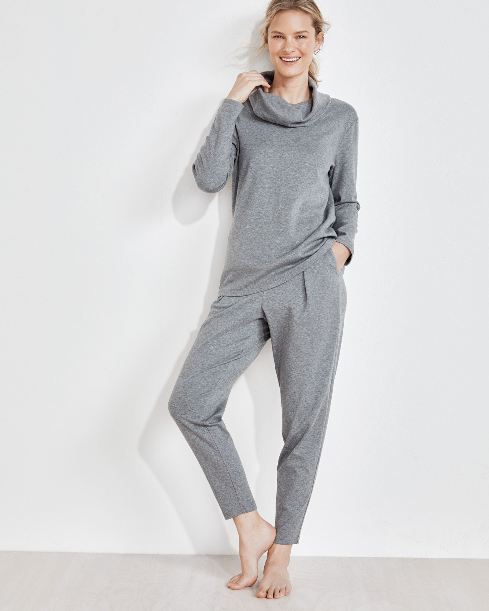 Organic Cotton Interlock Slim Leg Pants | Haven Well Within