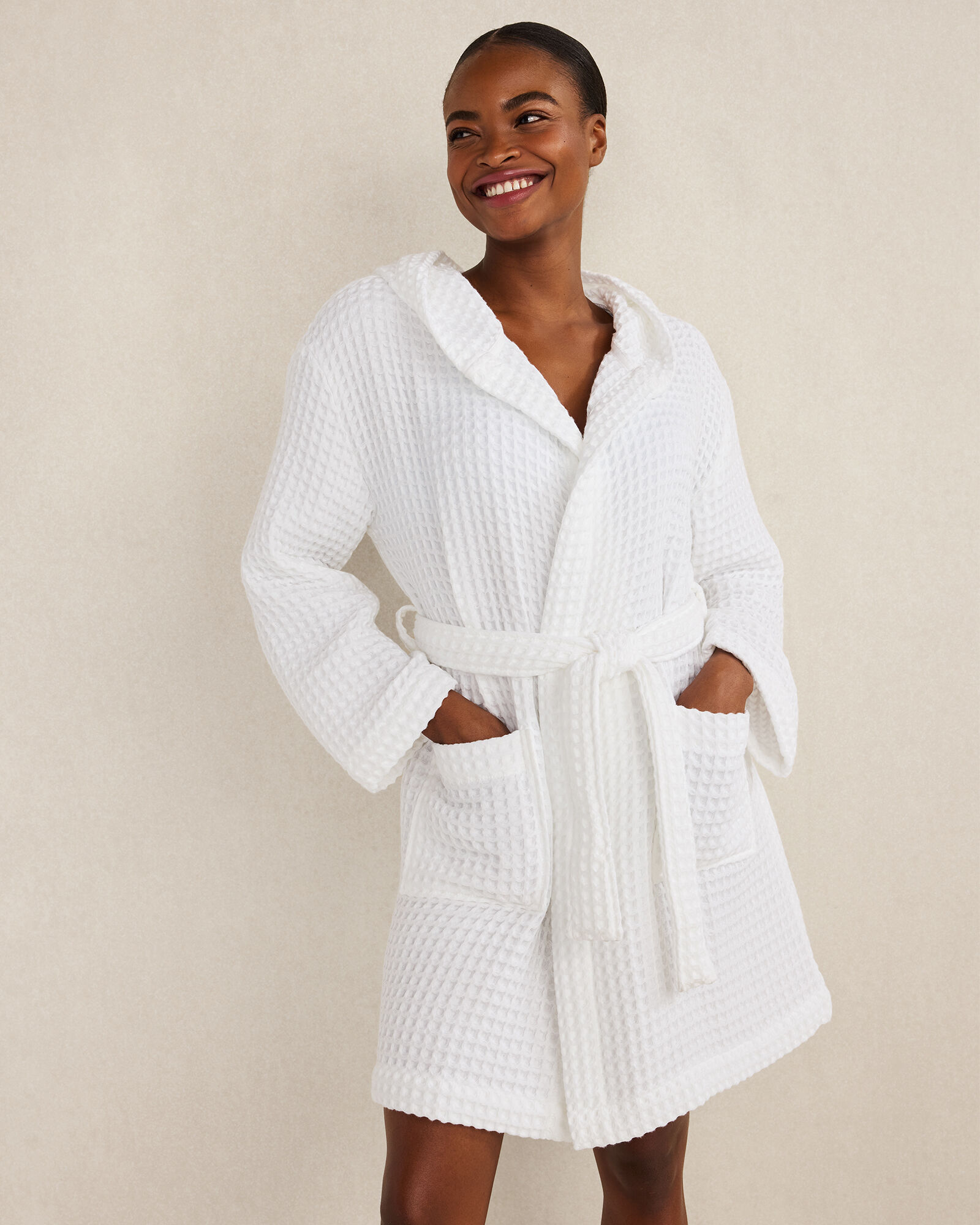Organic Cotton Waffle Hooded Robe | Haven Well Within