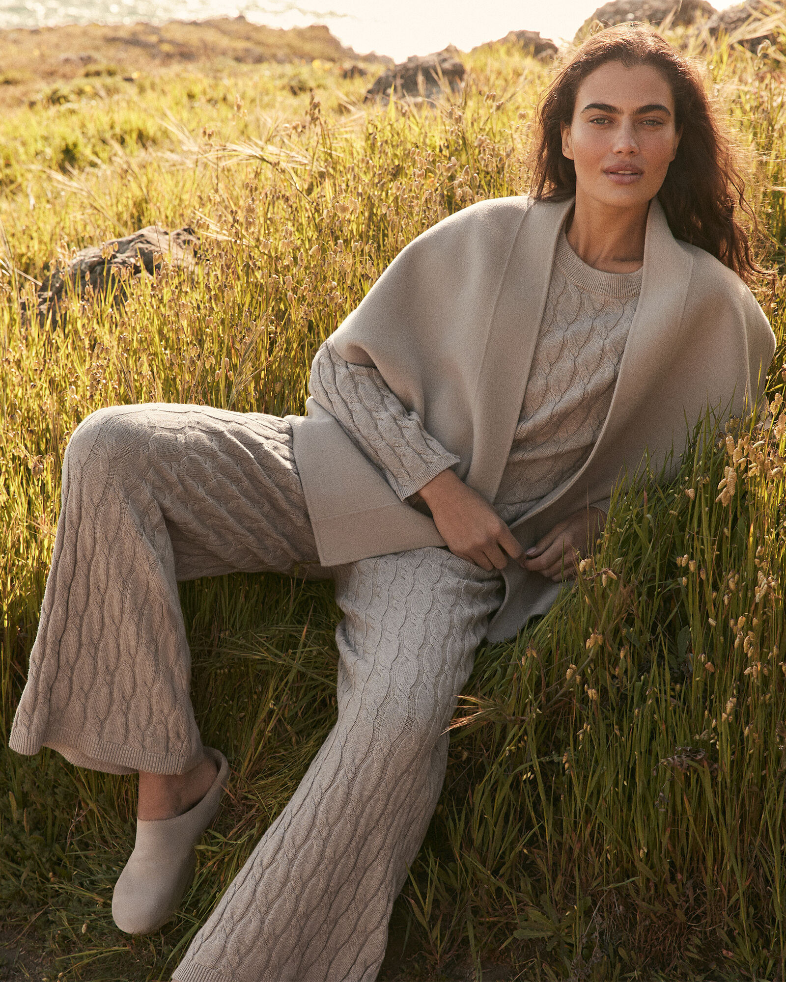 Cotton Cashmere Cable Knit Sweater | Haven Well Within