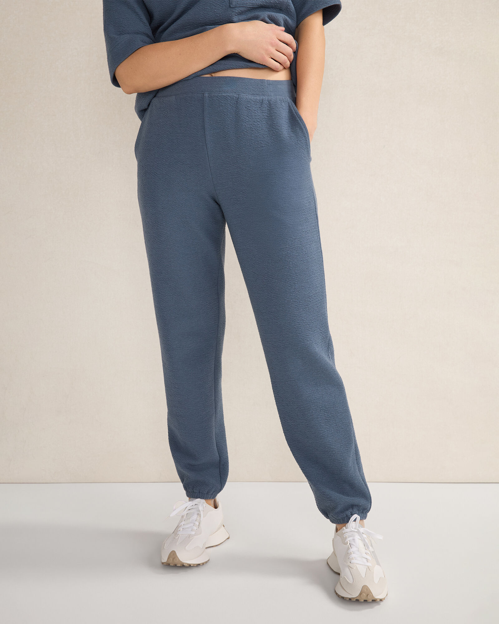 Cotton Blend Textured Joggers | Haven Well Within