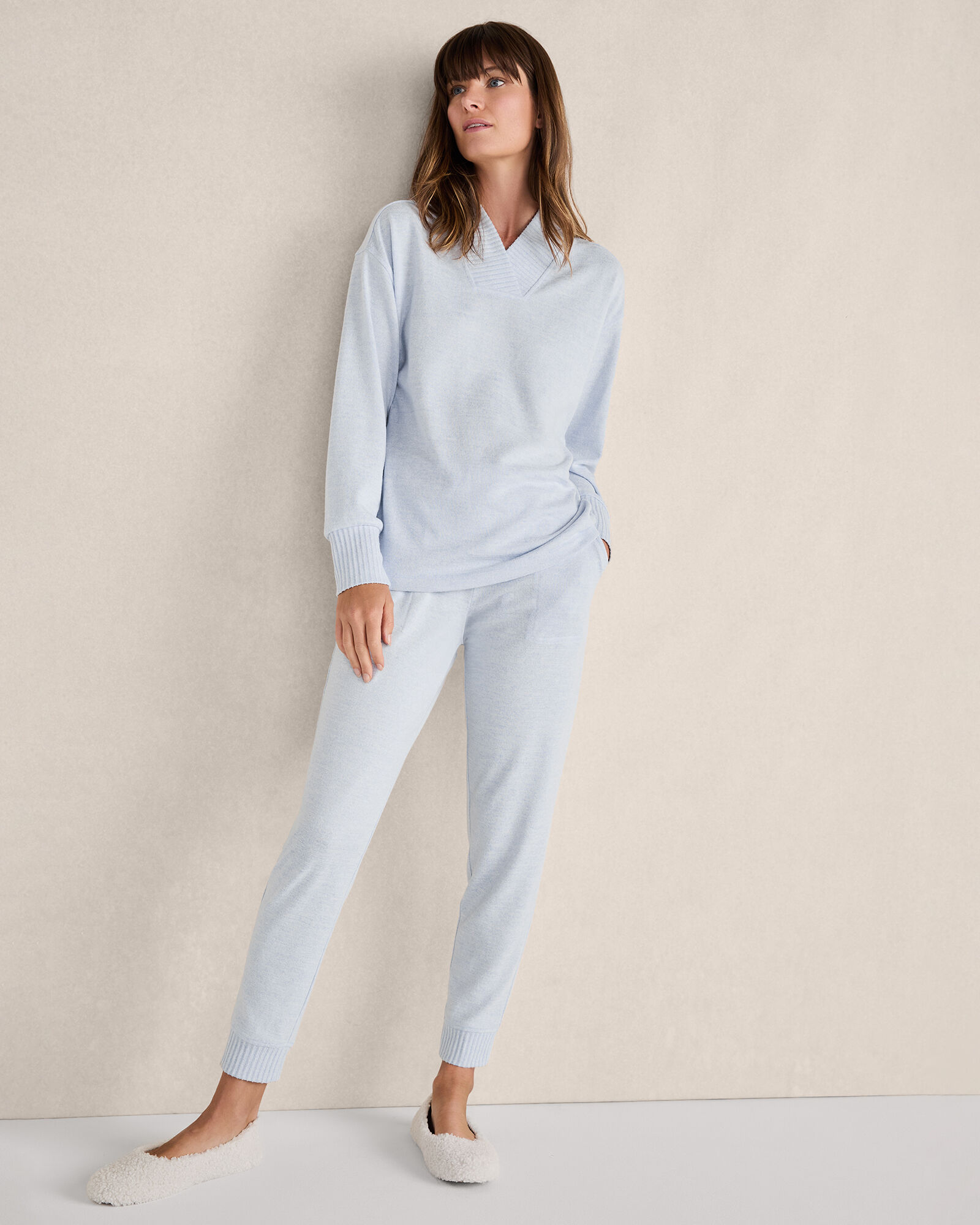 Sweater Knit Crossover Neck Pullover | Haven Well Within