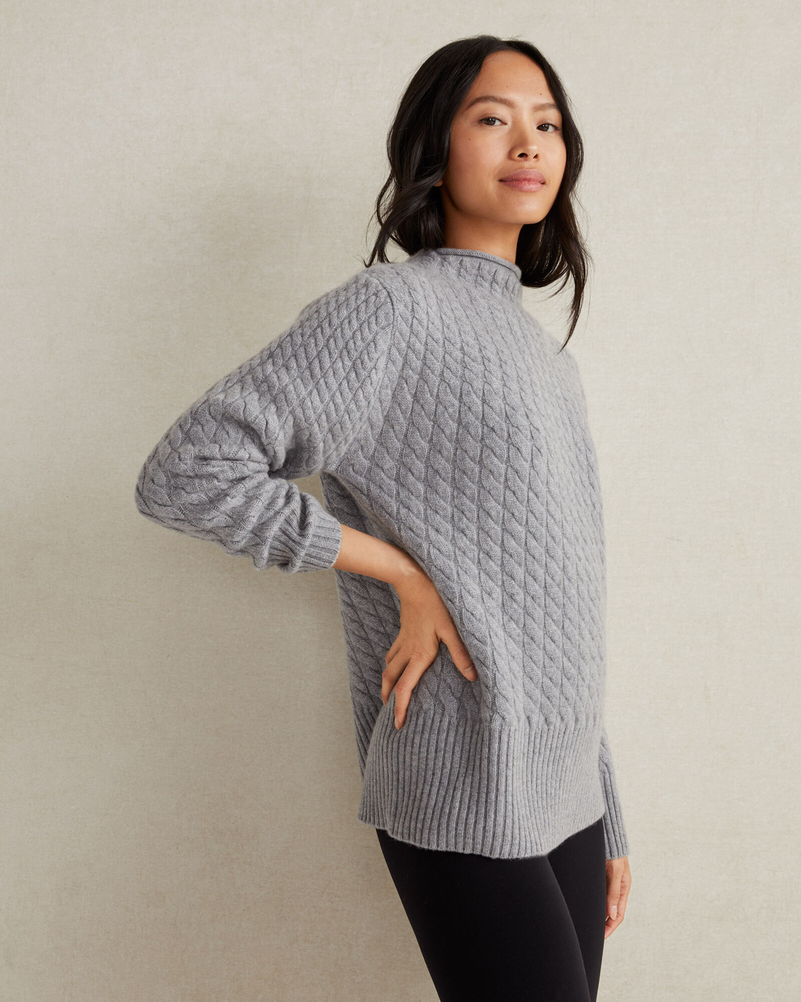 Cashmere Radiating Cable Knit Sweater | Haven Well Within