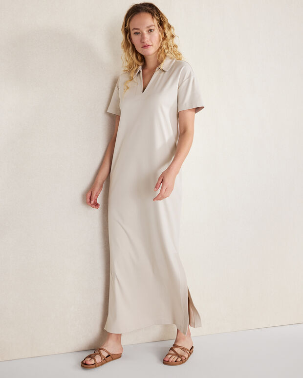 Organic Cotton Interlock Collared Maxi Dress | Haven Well Within