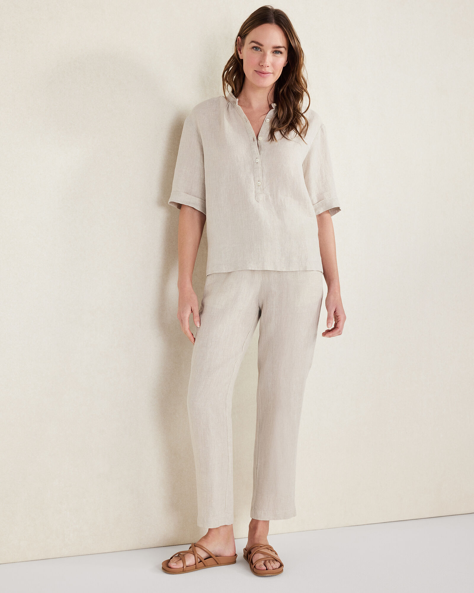 Linen Cuff Sleeve Top | Haven Well Within