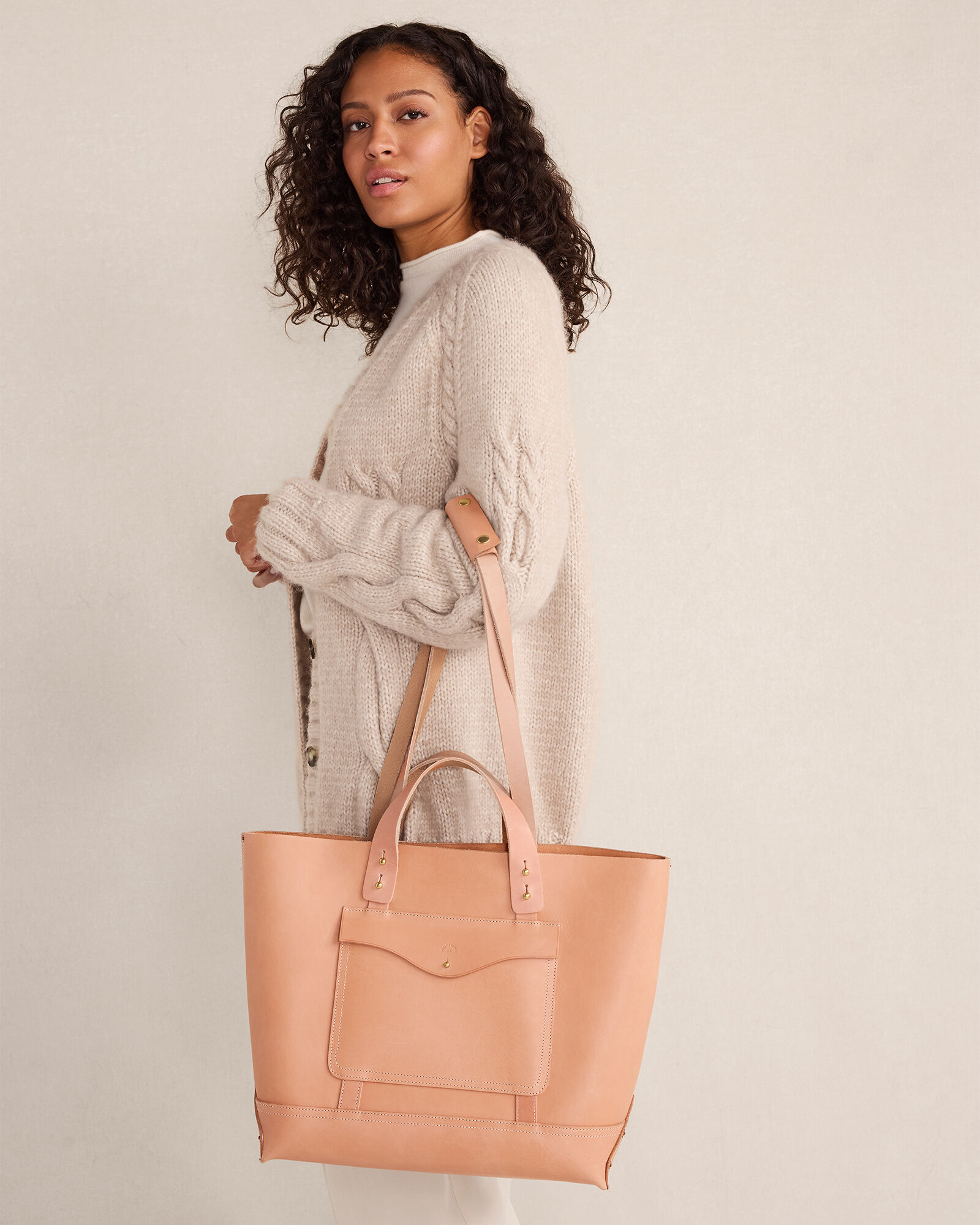 Immodest Cotton Raw Leather Tote | Haven Well Within