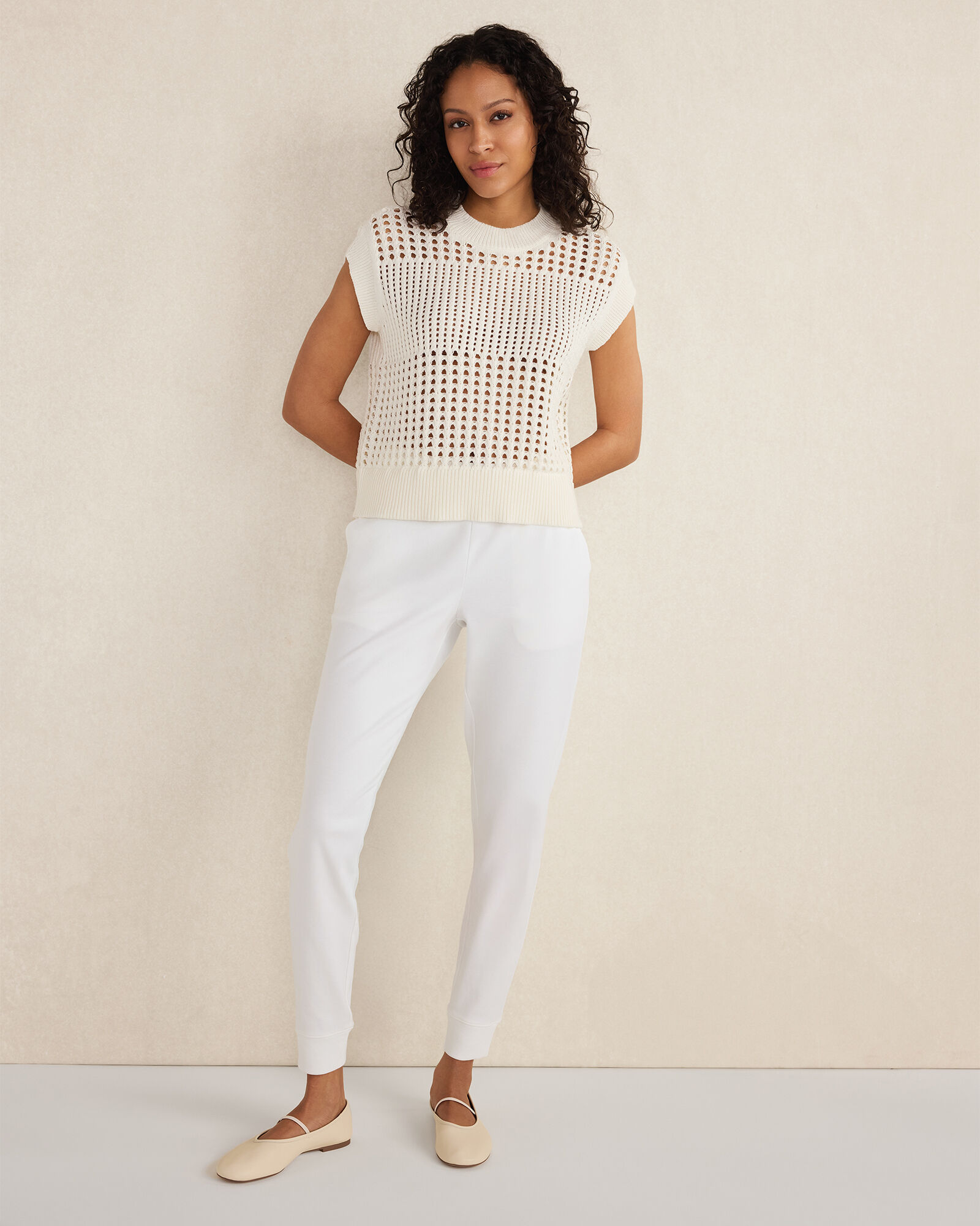 Organic Cotton Open Stitch Short Sleeve Sweater | Haven Well Within