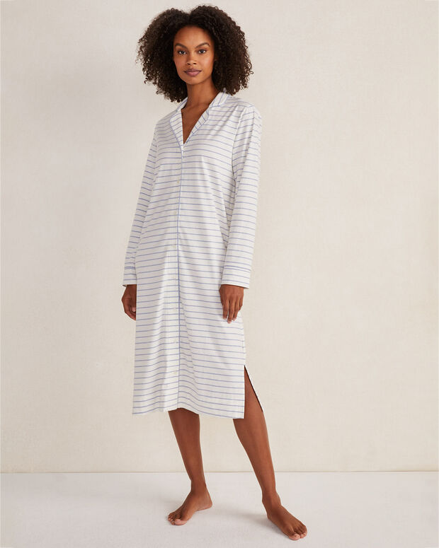Organic Cotton Jersey Striped Sleep Dress | Haven Well Within