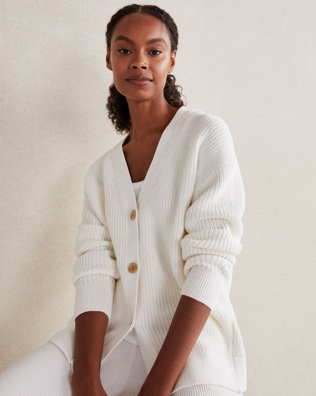 Organic Cotton Shaker Stitch Cardigan | Haven Well Within