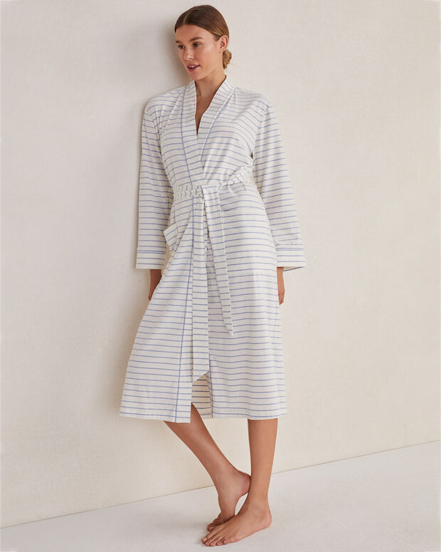 Organic Cotton Jersey Striped Robe | Haven Well Within