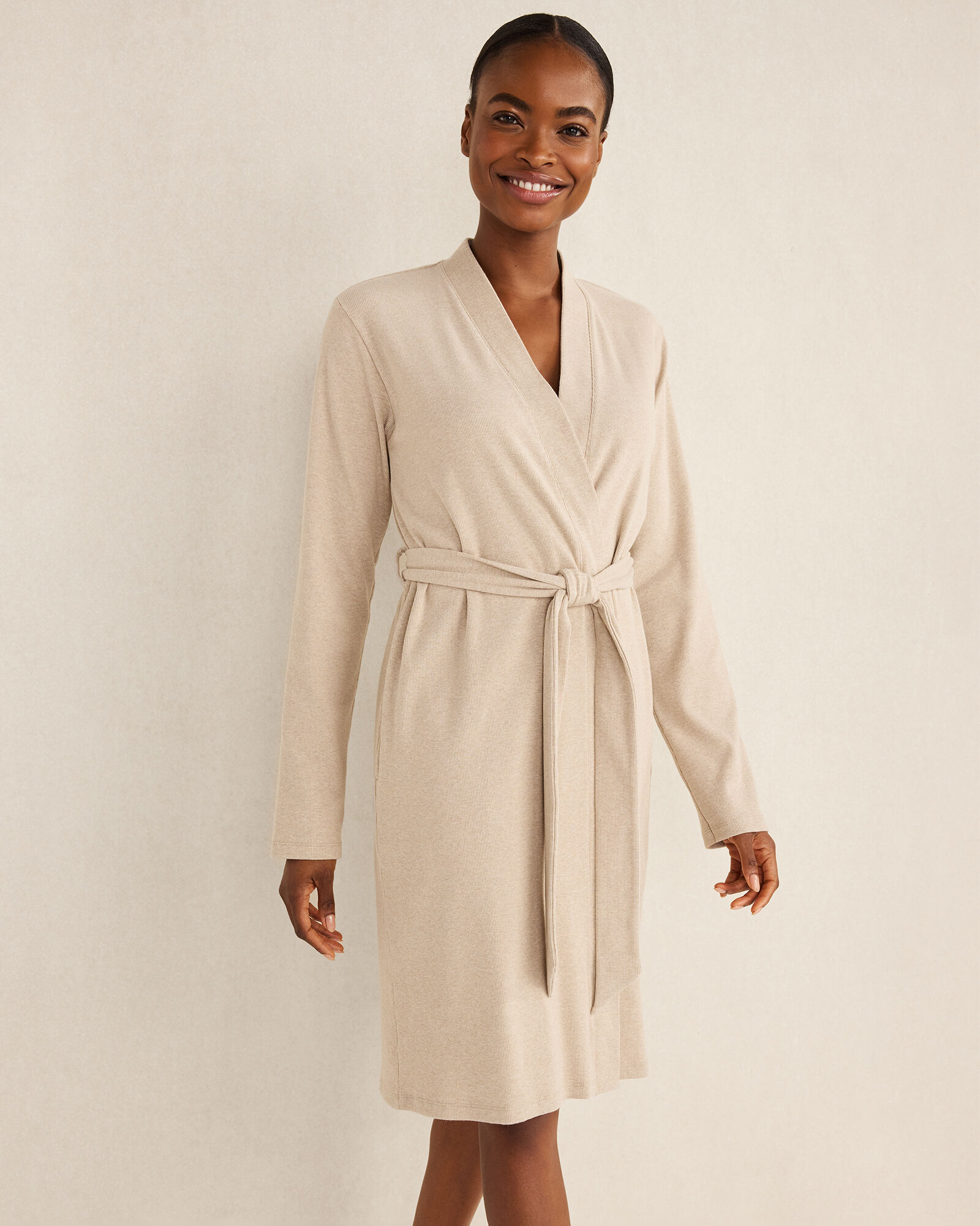 Organic Cotton Rib Knit Robe | Haven Well Within