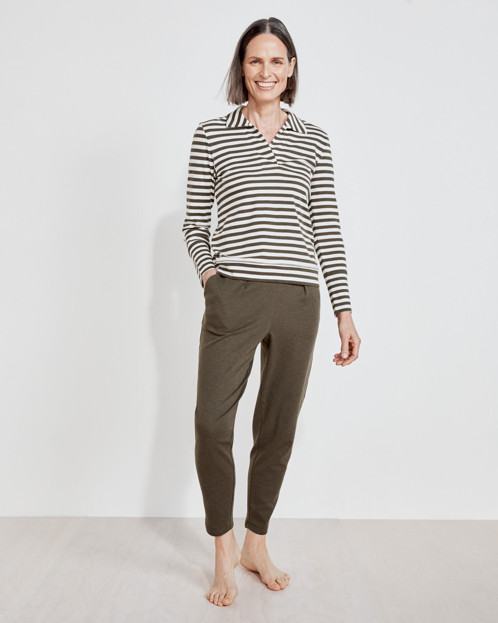 Organic Cotton Interlock Slim Leg Pants | Haven Well Within