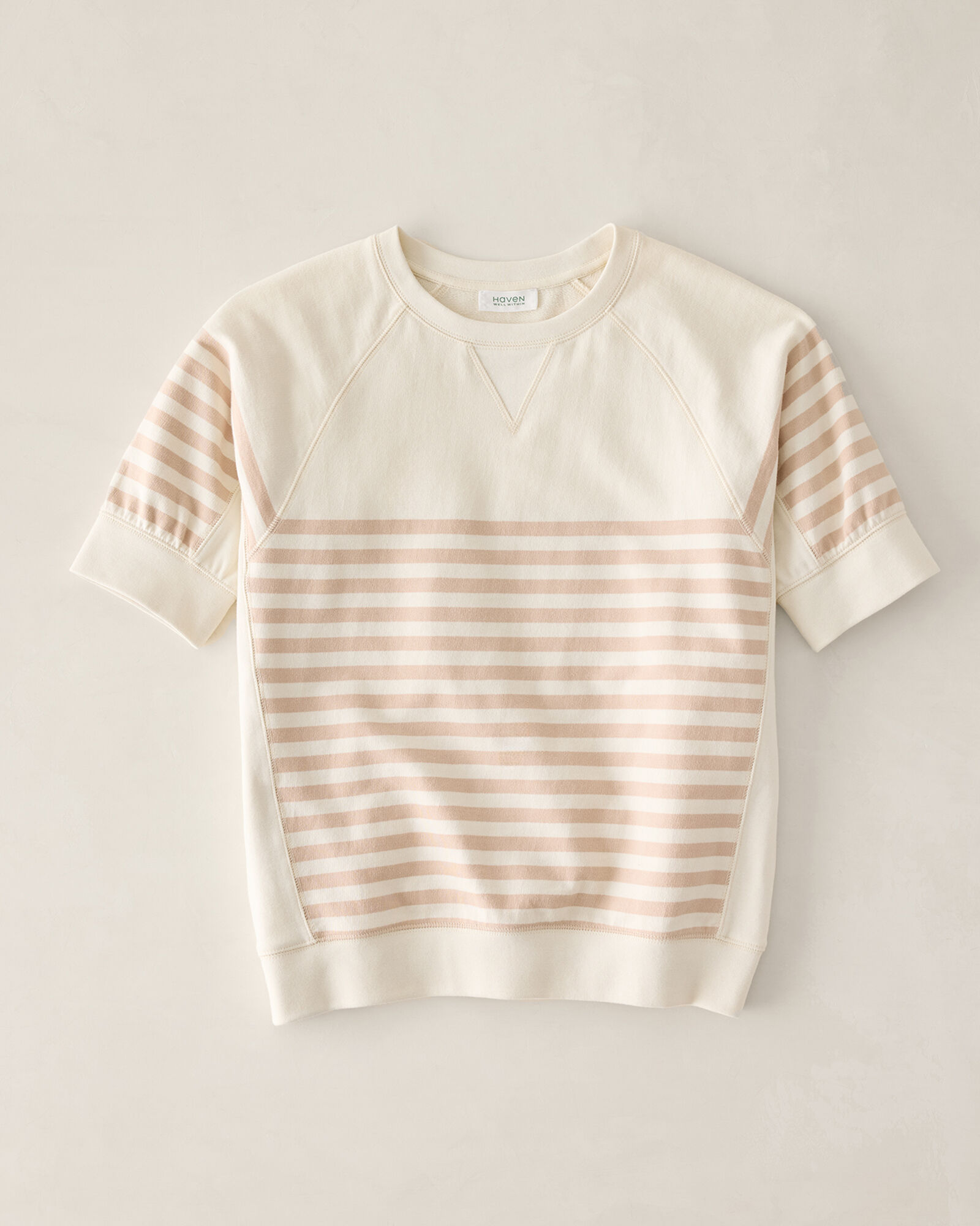 Organic Cotton Terry Striped Crewneck Top | Haven Well Within