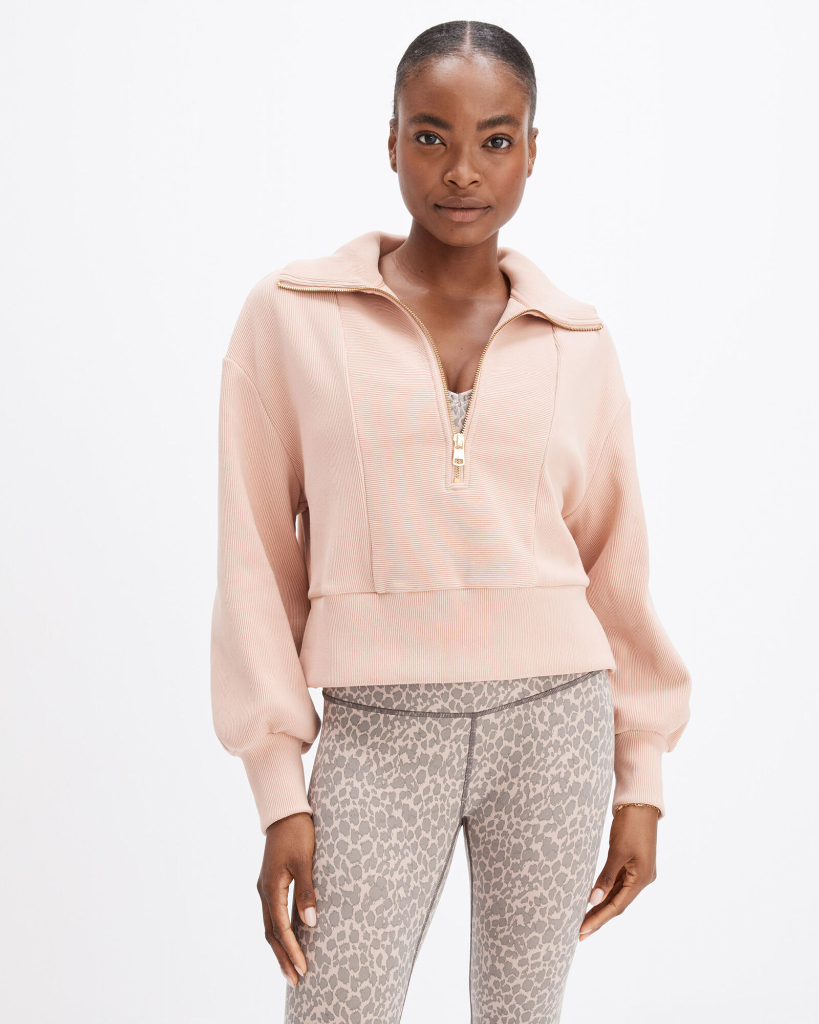 Varley Rib Knit Half-Zip Sweatshirt | Haven Well Within